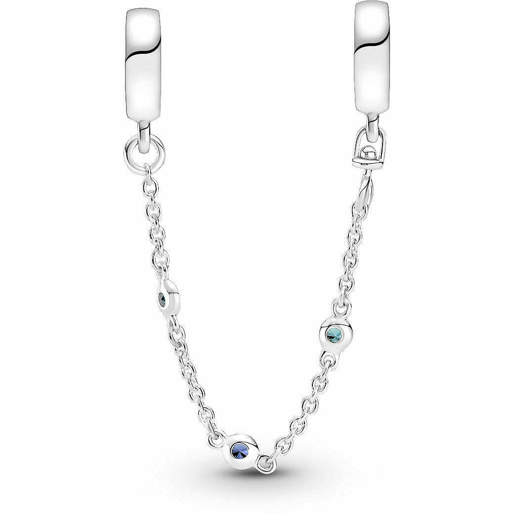 Pandora Charm Safety Chain Blue Stones 37986