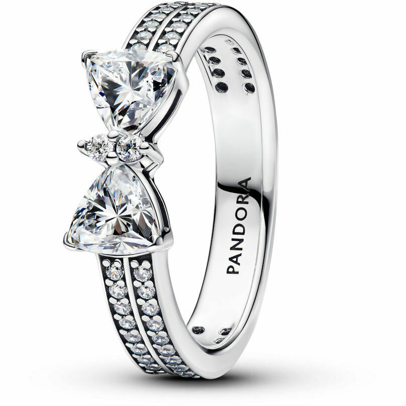 Pandora Double Pave Band Ring with Bright Bow