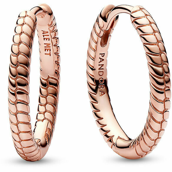Pandora Small Stackable Hoop Earrings Rose Gold Plated 38913